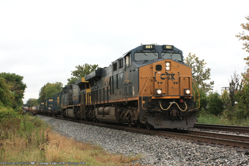 CSX 981 and train Q034